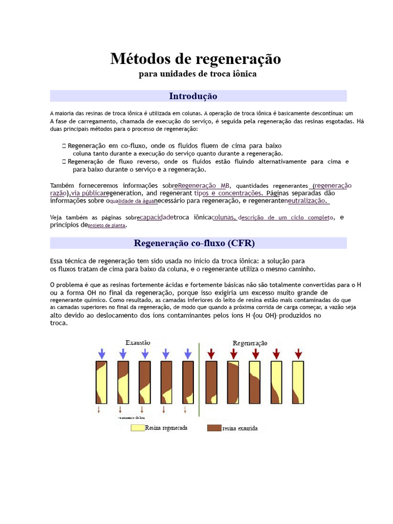 Métodos de Regeneração | PDF | Ácido clorídrico | Ácido