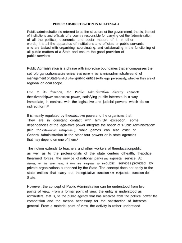 Public Administration in Guatemala | PDF | Concept