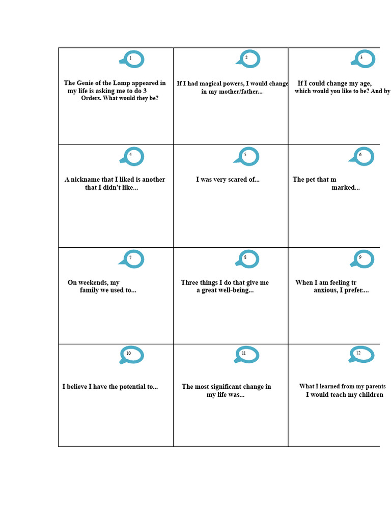 Conversation Starter Game | PDF