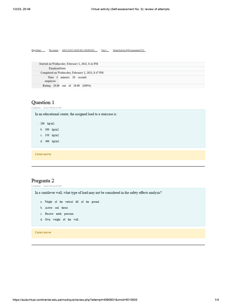 Virtual Activity (Self-Assessment No. 3) - Review of Attempts | PDF ...