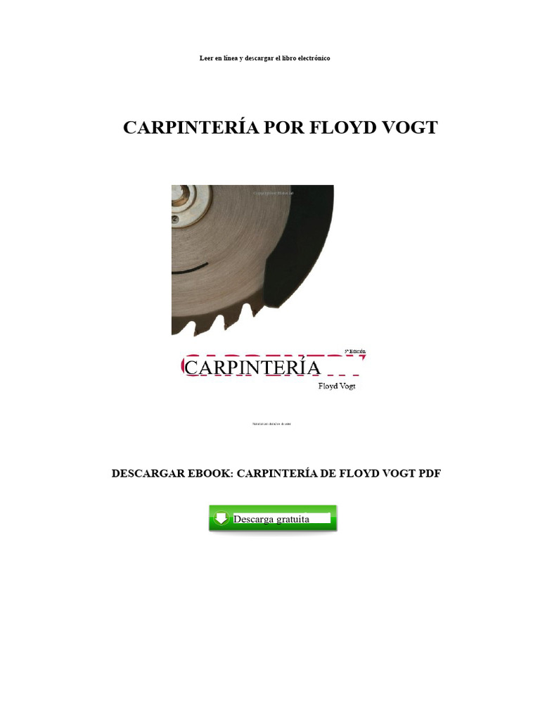 Carpintería Por Floyd Vogt | PDF | Libros