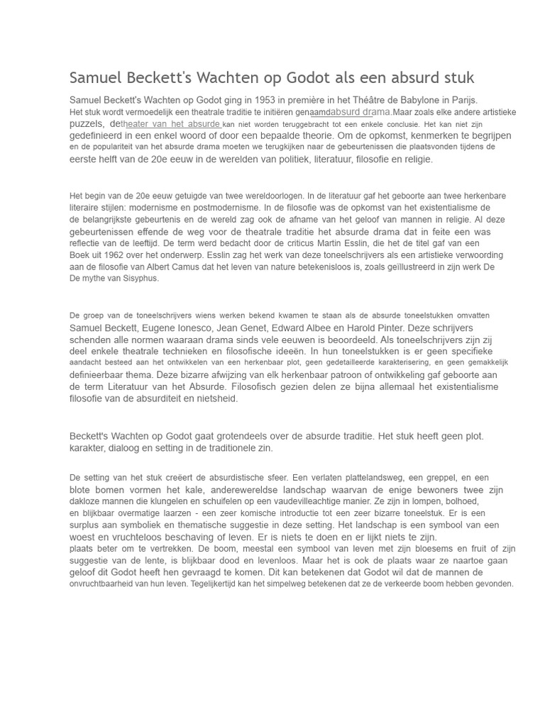 Wachten Op Godot | PDF