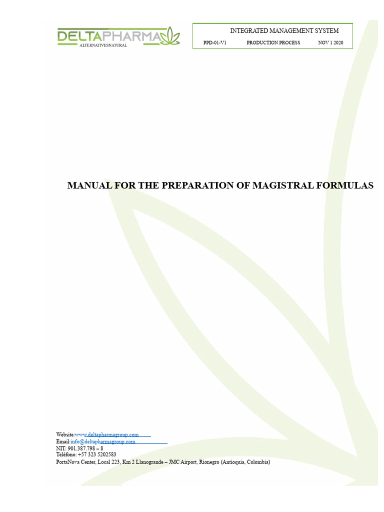 Magistral Formulas Preparation Manual | PDF | Emulsion | Medical ...