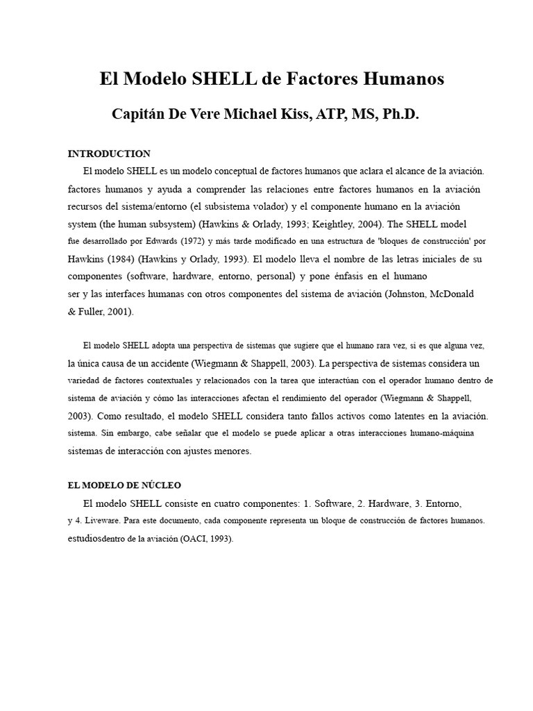 El Modelo SHELL de Factores Humanos PDF | PDF | Software | Shell ...