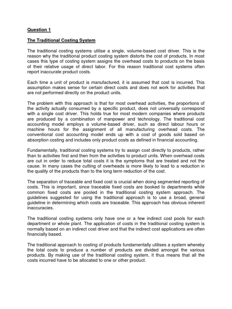 The Traditional Costing System | PDF | Cost Accounting | Cost