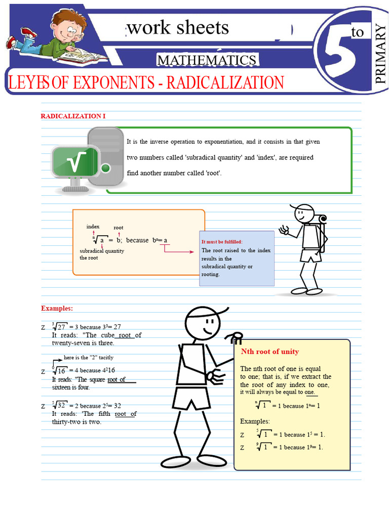Laws of Exponents and Radicals for Fifth Grade Primary | PDF ...