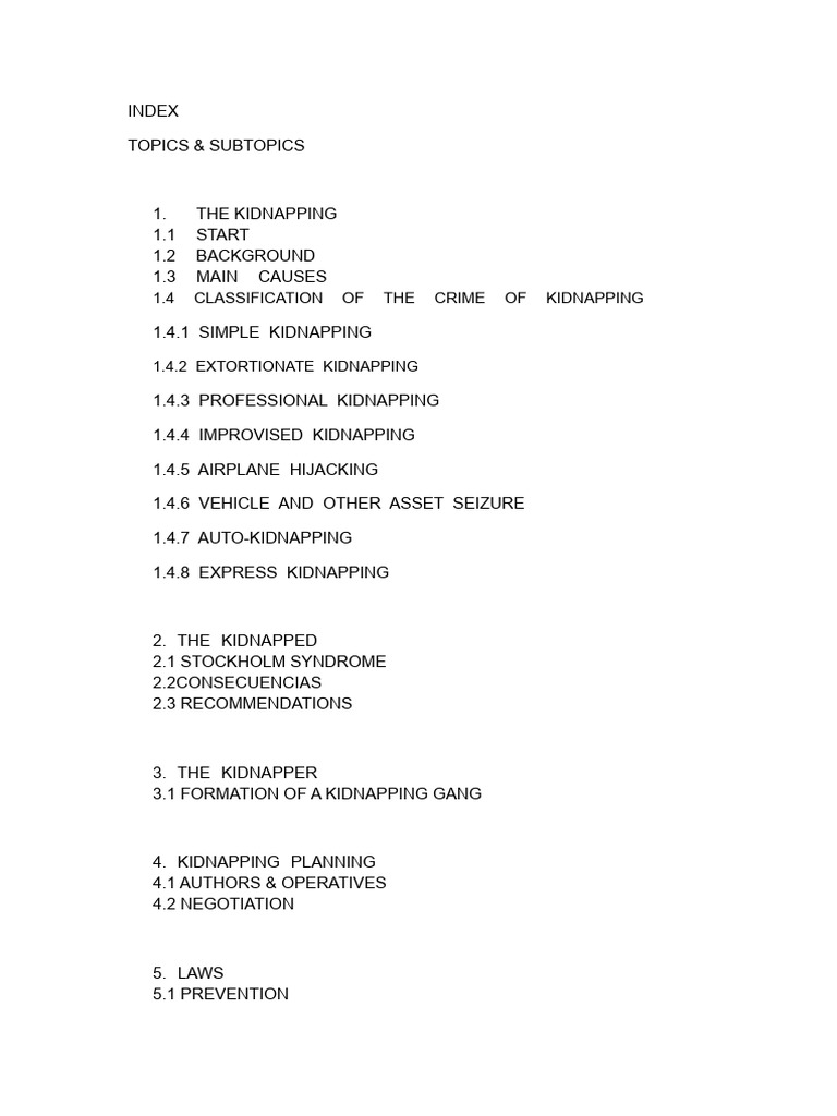Understanding Kidnapping: Types and Impacts | PDF | Kidnapping | Crimes