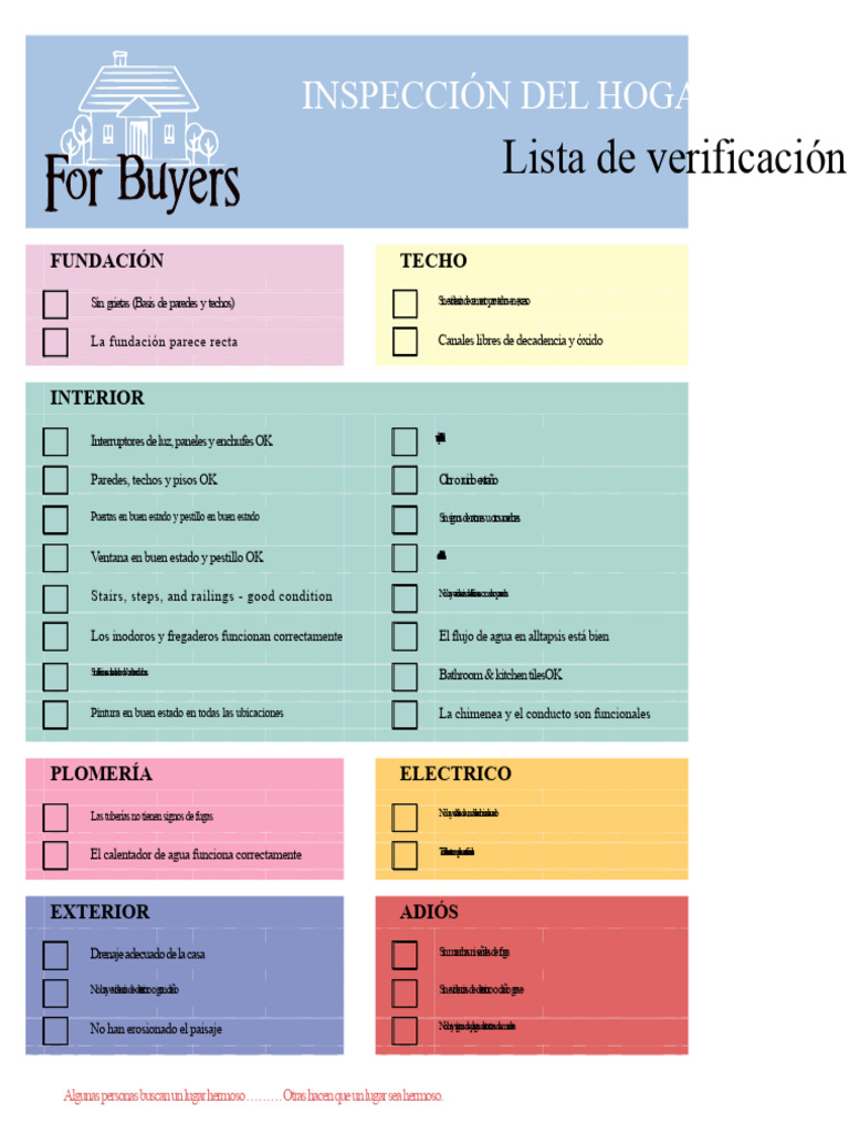 Lista de verificación de inspección de viviendas para compradores ...