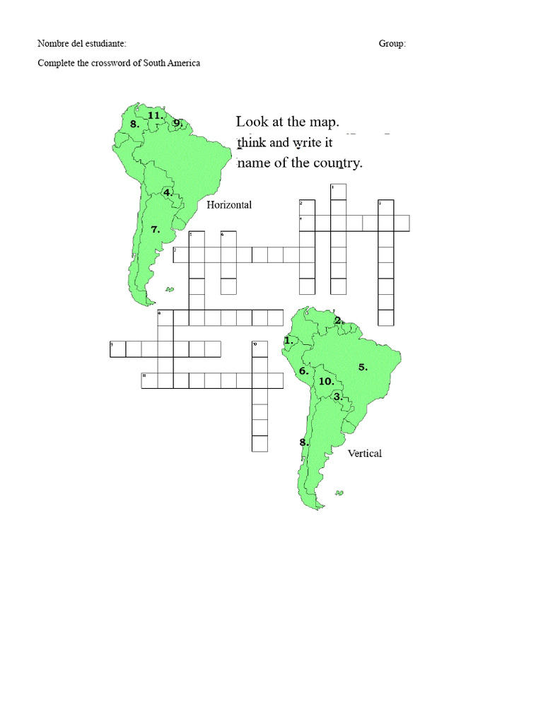 Crossword South America Map | PDF