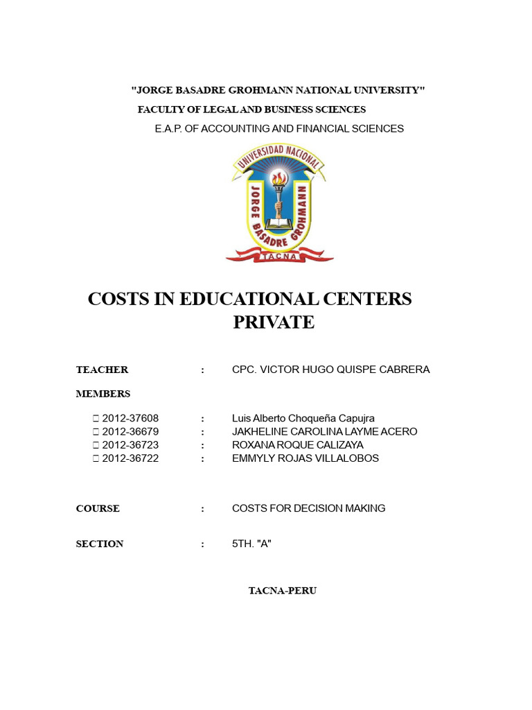 Private Educational Centers Tacna (1) | PDF | Net Present Value ...