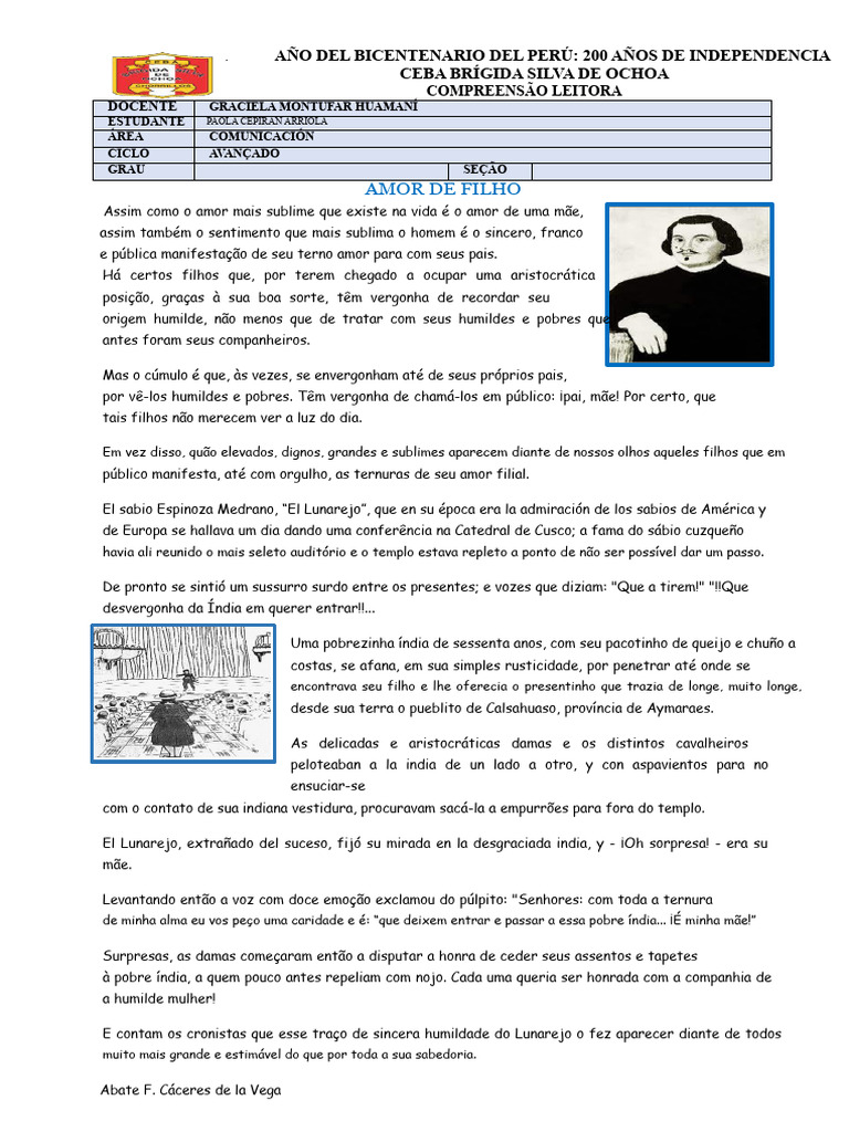 Amor Filial e Humildade em "El Lunarejo" | PDF | Amor | Espiritualidade