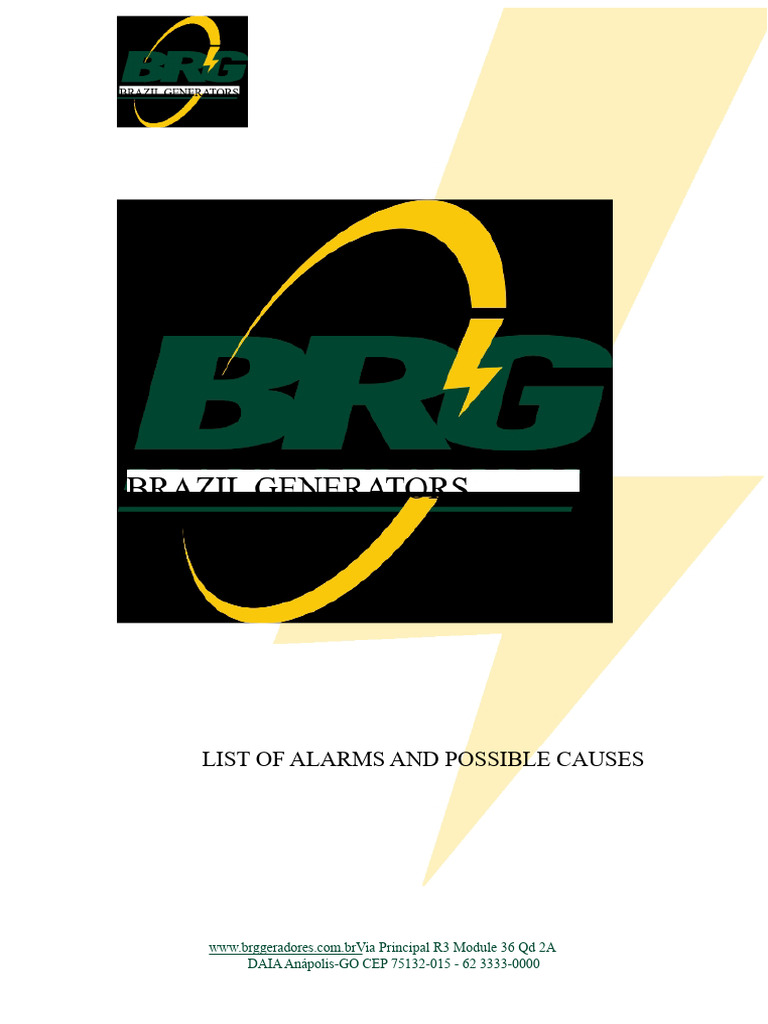 Generator Alarm Causes and Solutions | PDF | Relay | Electric Generator