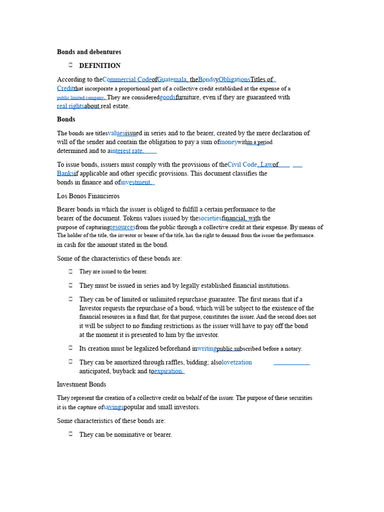 Understanding Bonds and Debentures | PDF | Bonds (Finance) | Negotiable ...