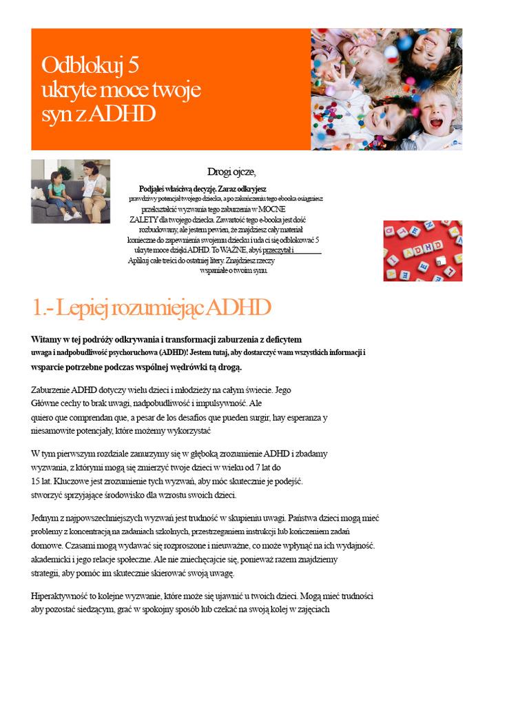 Ebook Odblokowanie 5 Ukrytych Mocy ADHD | PDF