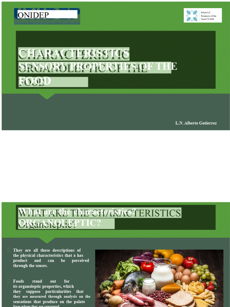 Organoleptic Properties of Food Explained | PDF | Taste | Senses