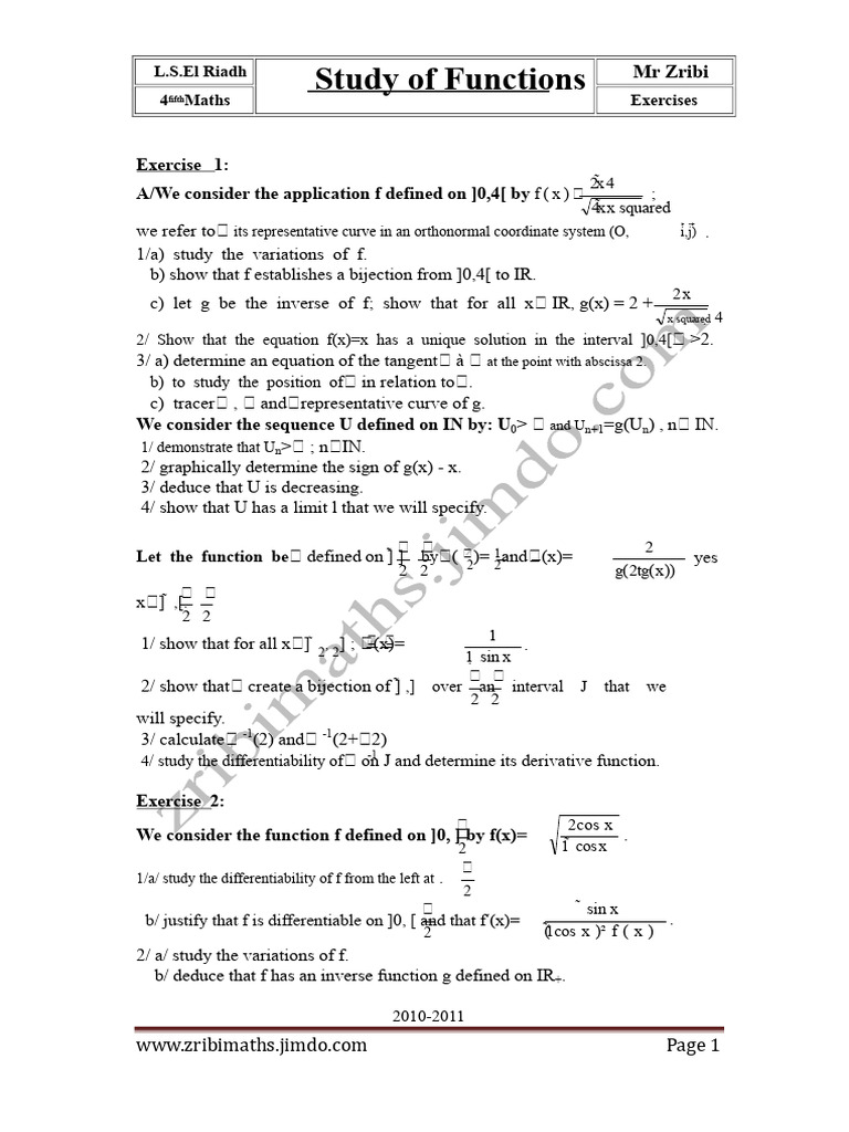 function study | PDF | Function (Mathematics) | Curve