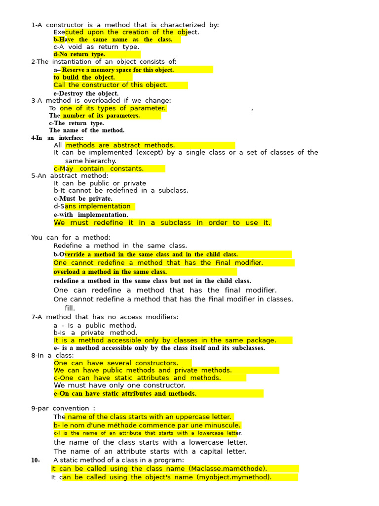 Java Object-Oriented Programming Concepts | PDF | Method (Computer ...