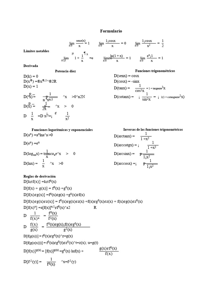 Límites, Derivadas e Integrales Matemáticas | PDF | Integral | Álgebra