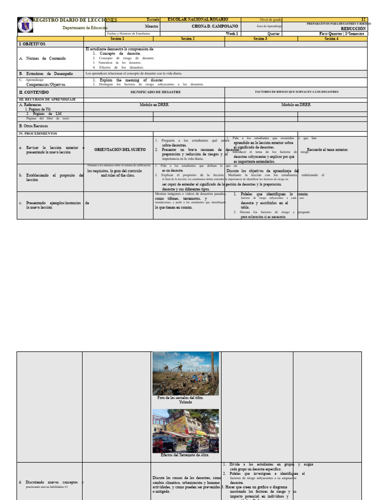 DLL DRRR Trimestre 1 Semana 1 | PDF | Aprendizaje | Simulación