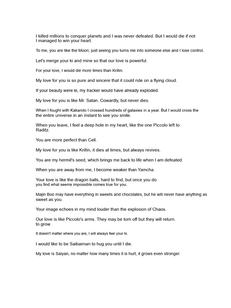 Dragon Ball Z Poems | PDF