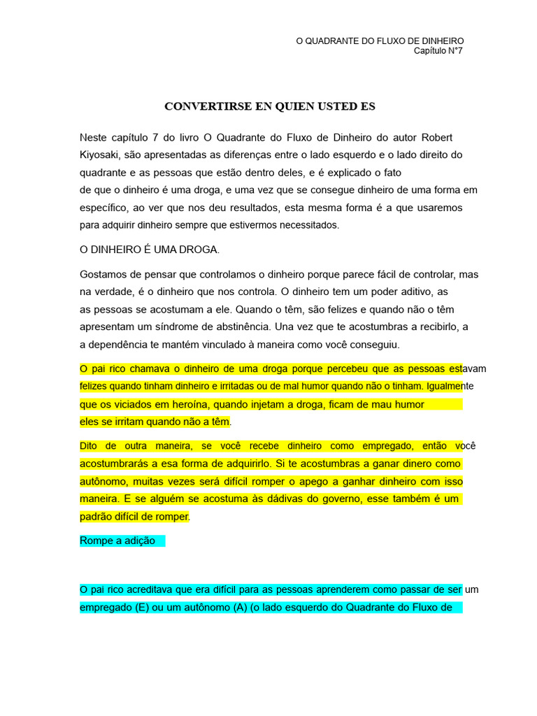 TORNAR-SE QUEM VOCÊ É CAPÍTULO 7 | PDF | Dinheiro