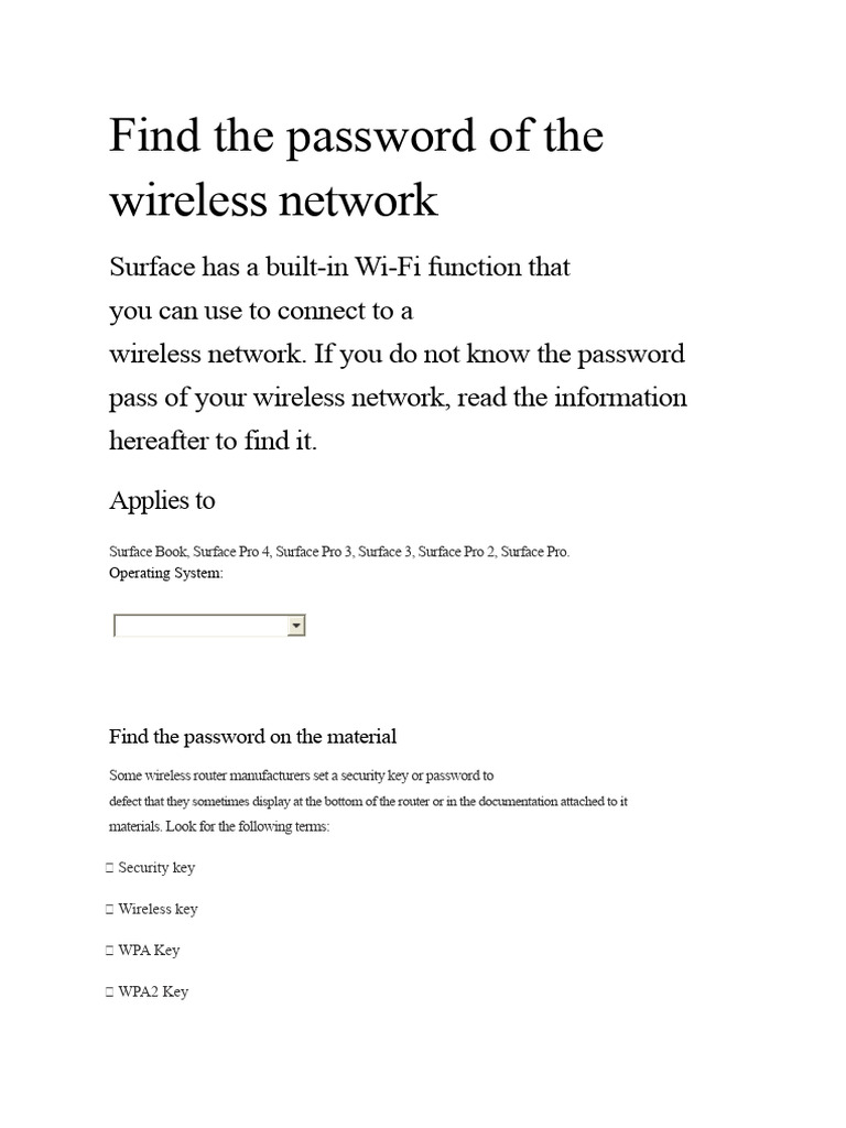 Find Your Wireless Network Password | PDF | Wi Fi | Computer Science