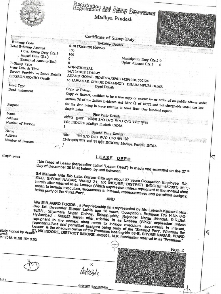 Rental Deep MR Agro Foods | PDF