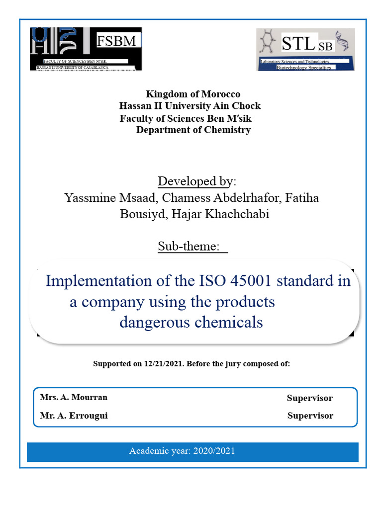 Implementing ISO 45001 in Chemical Safety | PDF | Occupational Safety ...