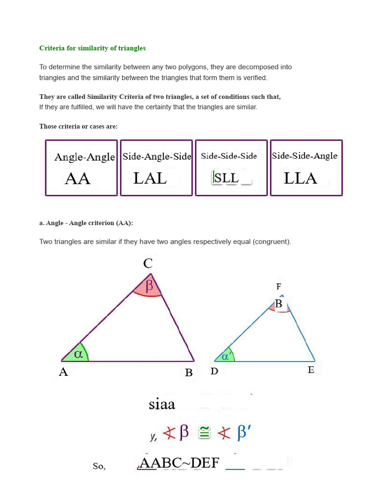 Similarity of Triangles | PDF
