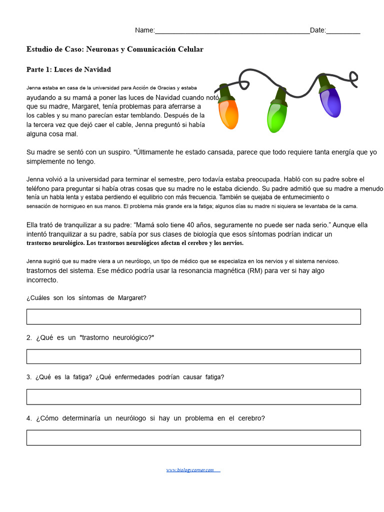 Estudio de Caso: Neuronas y Comunicación Celular | PDF | Neurona | Axon