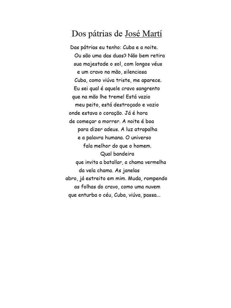 Duas Pátrias de José Martí | PDF