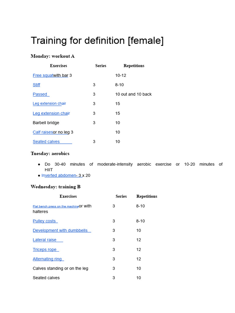 Training For Female Definition | PDF | Strength Training | High ...
