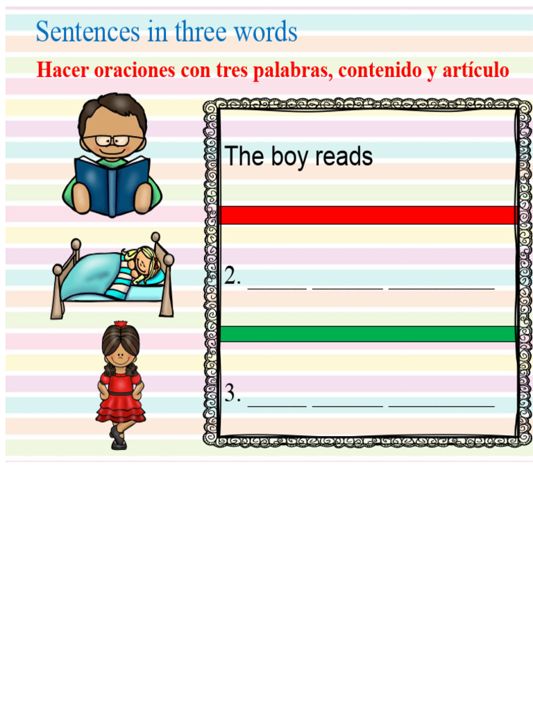 Three Word Sentences | PDF