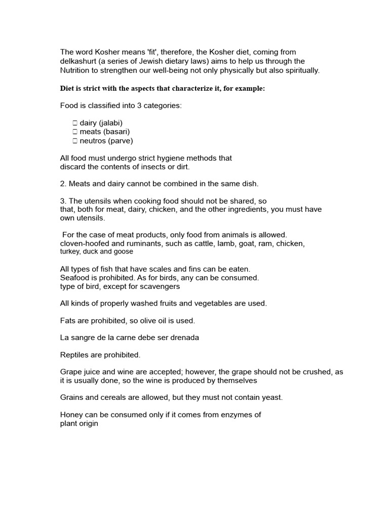 Kosher diet | PDF