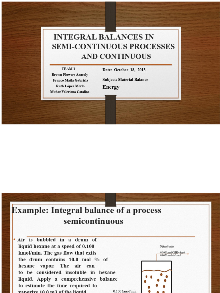 Integral Balances in Semi-Continuous Processes | PDF