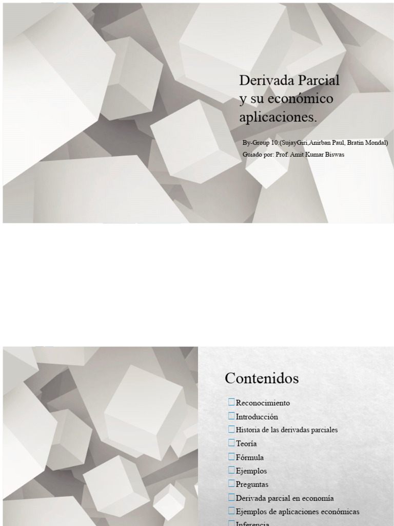 Derivada Parcial y Su Aplicación Económica | PDF | Derivado | Matemáticas