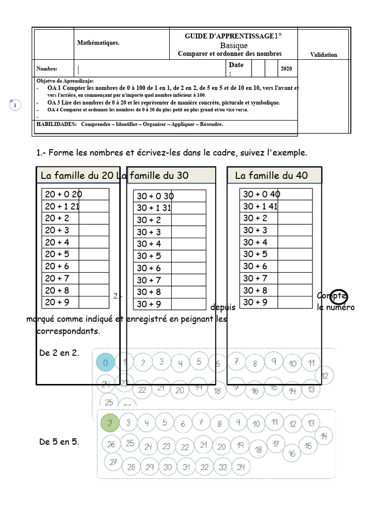Apprendre à comparer des nombres 1° | PDF | Échecs | Théorie (échecs)