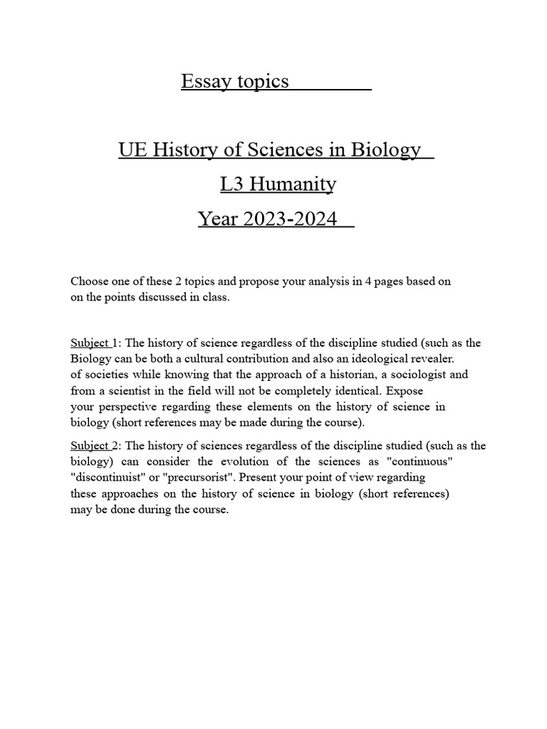 Essay topic 2023-2024 | PDF
