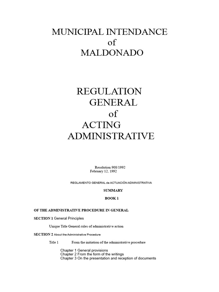 General Regulation of Administrative Action | PDF | Evidence (Law ...