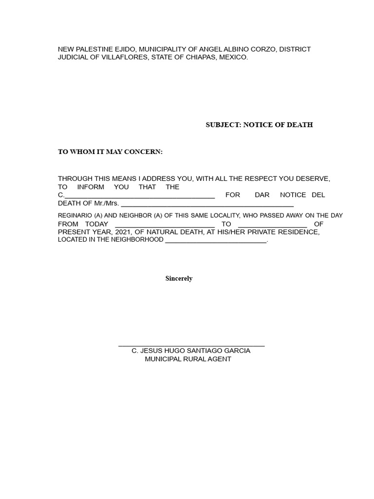 Notice of Death | PDF