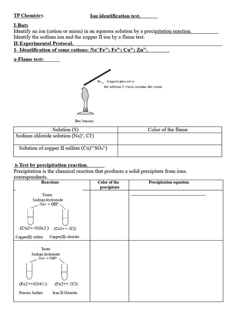 TP Test For The Identification of Ions | PDF
