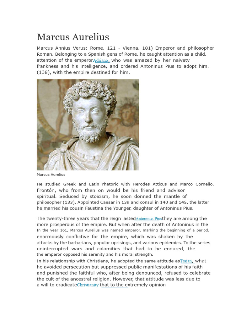 Marcus Aurelius | PDF | Marcus Aurelius | Ancient Rome