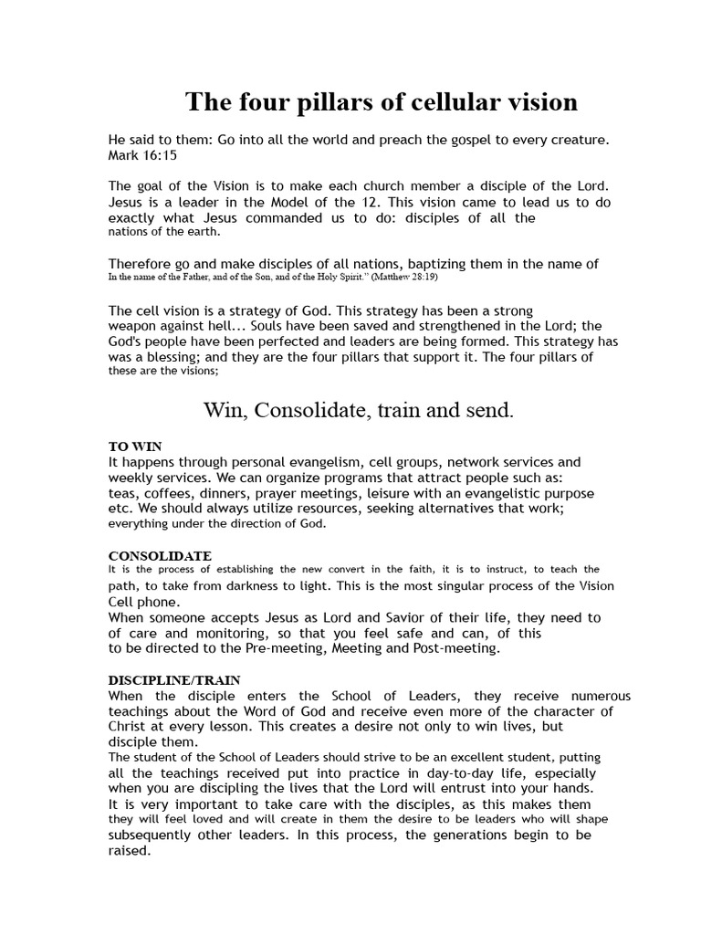 Four Pillars of Cellular Vision Explained | PDF | Disciple ...