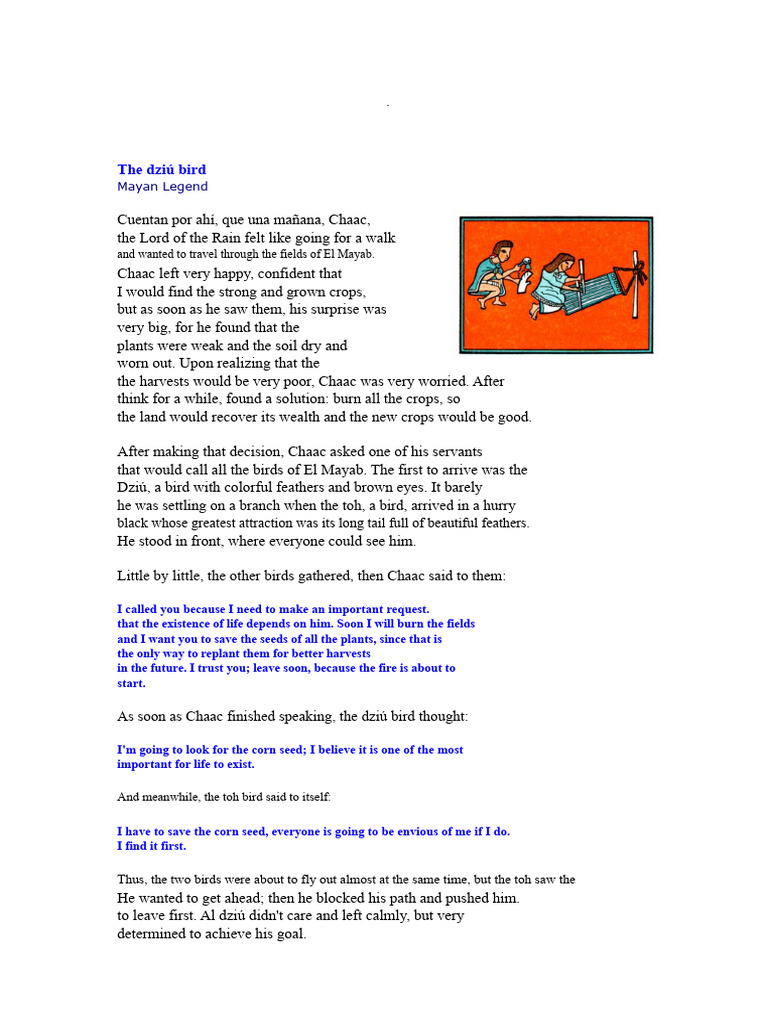 The dziú bird legend | PDF | Maize | Birds