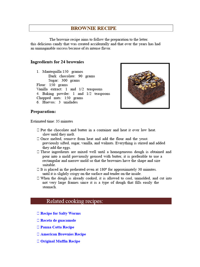 Brownie Recipe | PDF