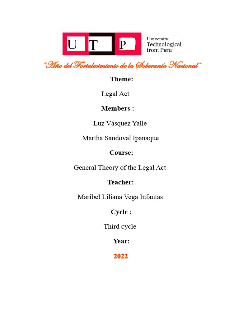 GENERAL THEORY OF LEGAL ACTS-PC1 | PDF
