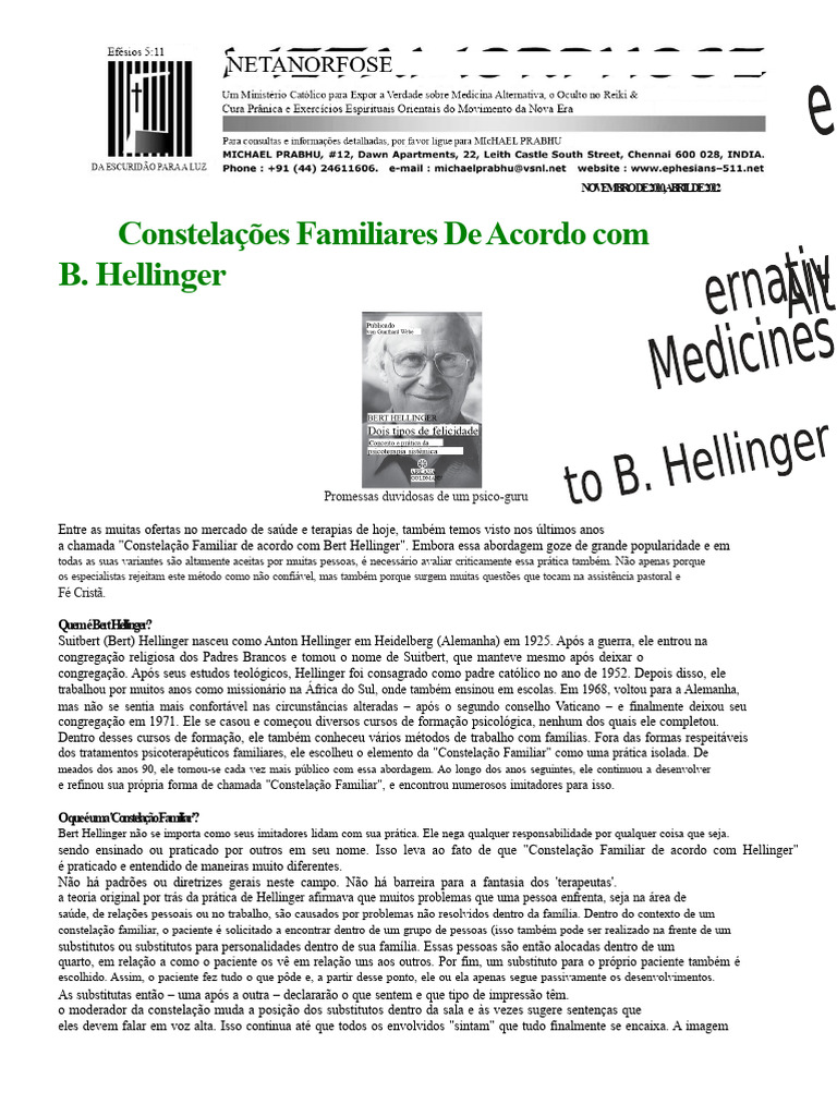 Bert Hellinger e Constelações Familiares - fr Clemens Pilar 08 | PDF ...