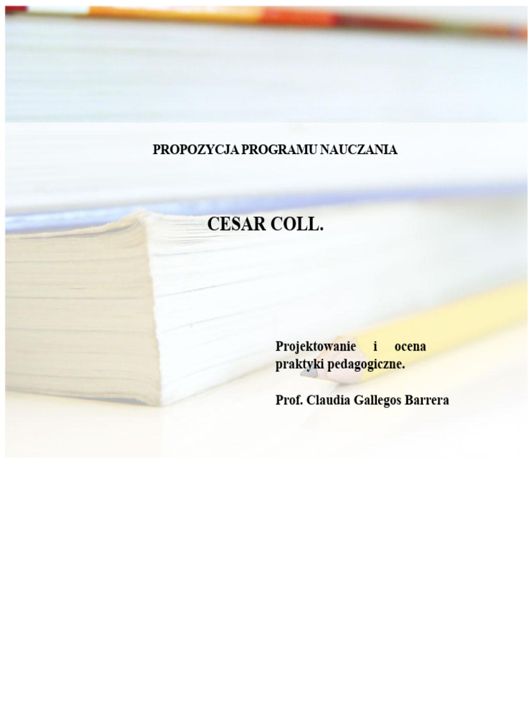 Propozycja programowa Cesara Colla | PDF
