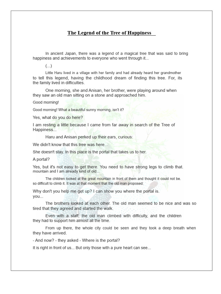 The Legend of The Tree of Happiness | PDF