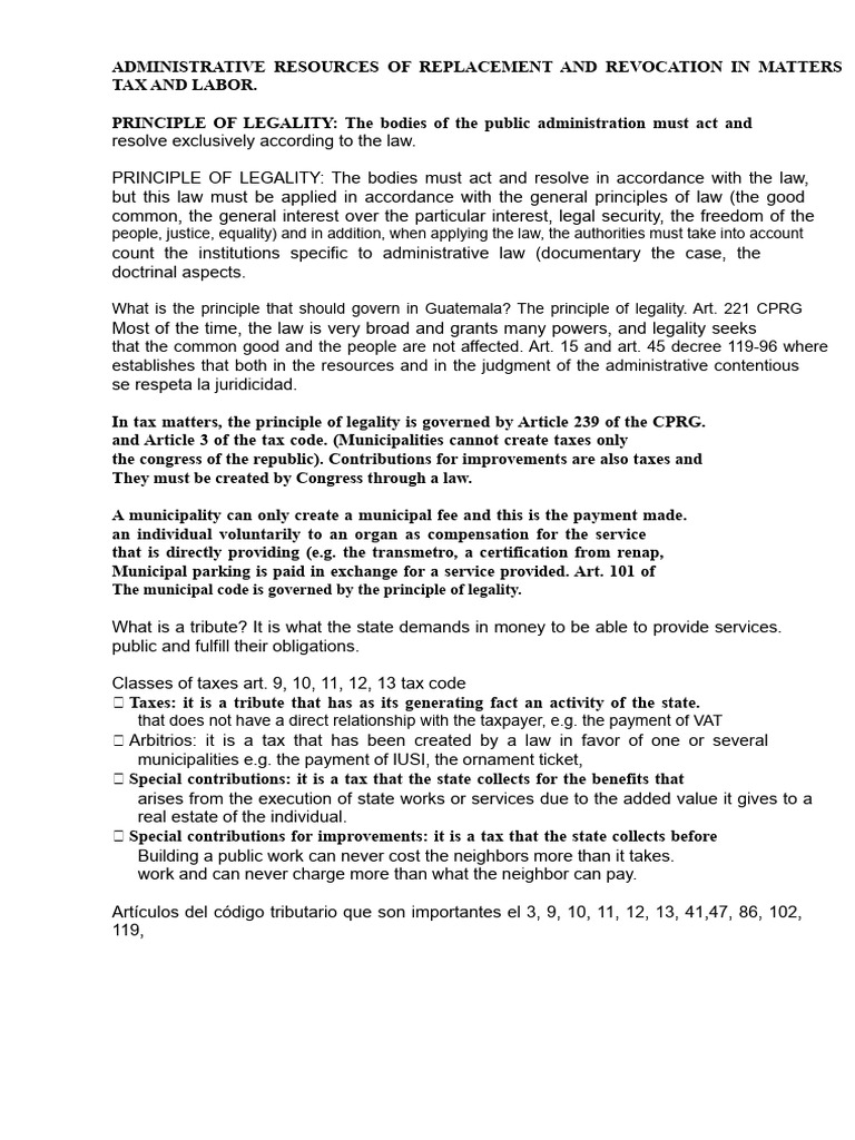 Administrative Resources in Tax and Labor Matters | PDF | Taxes ...